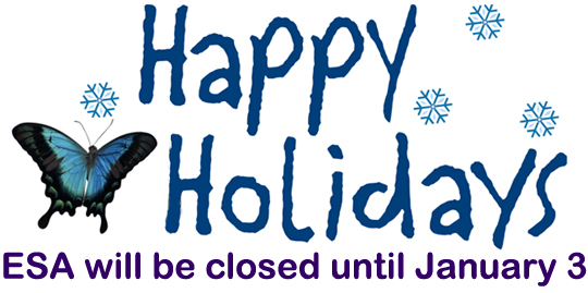 ESA Closed Until January 3, 2012 | Entomological Society of America